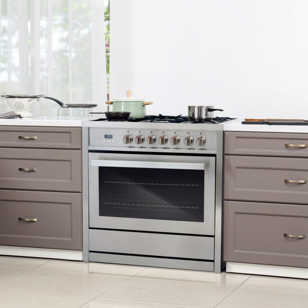 Cosmo Commercial 36" 3.8 cu. ft. Dual Fuel Range with Convection Oven ...