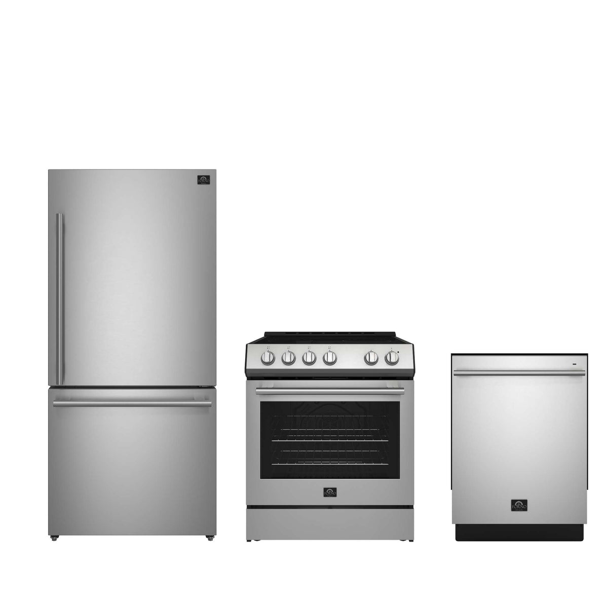 FORNO Premium 3-Piece Kitchen Bundle - 30" Electric Range, French Door ...